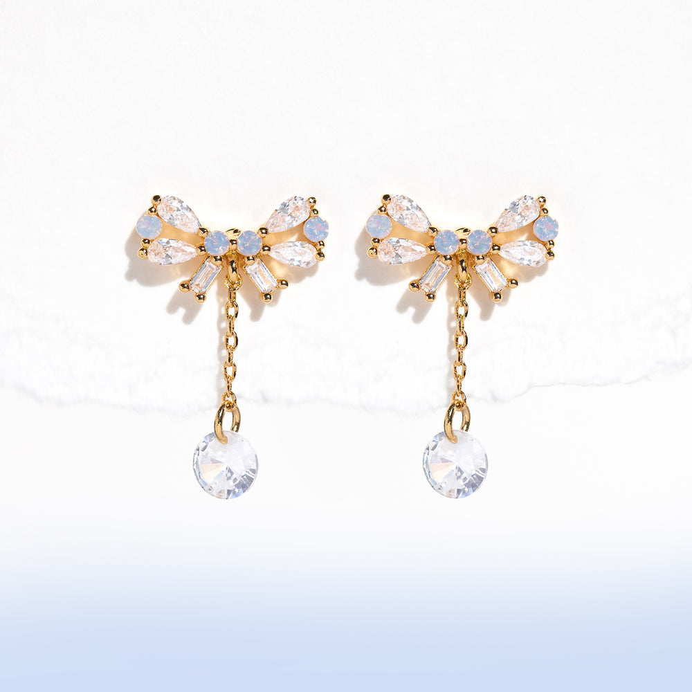 Mini Bow Dew Drop Earrings – Girls Crew