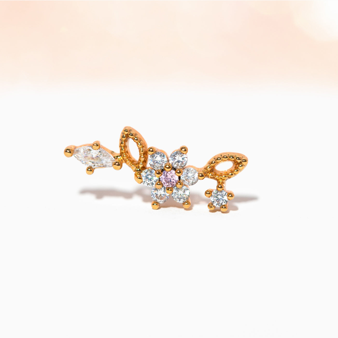 Sparkle Flower Piercing Style Earring – Girls Crew