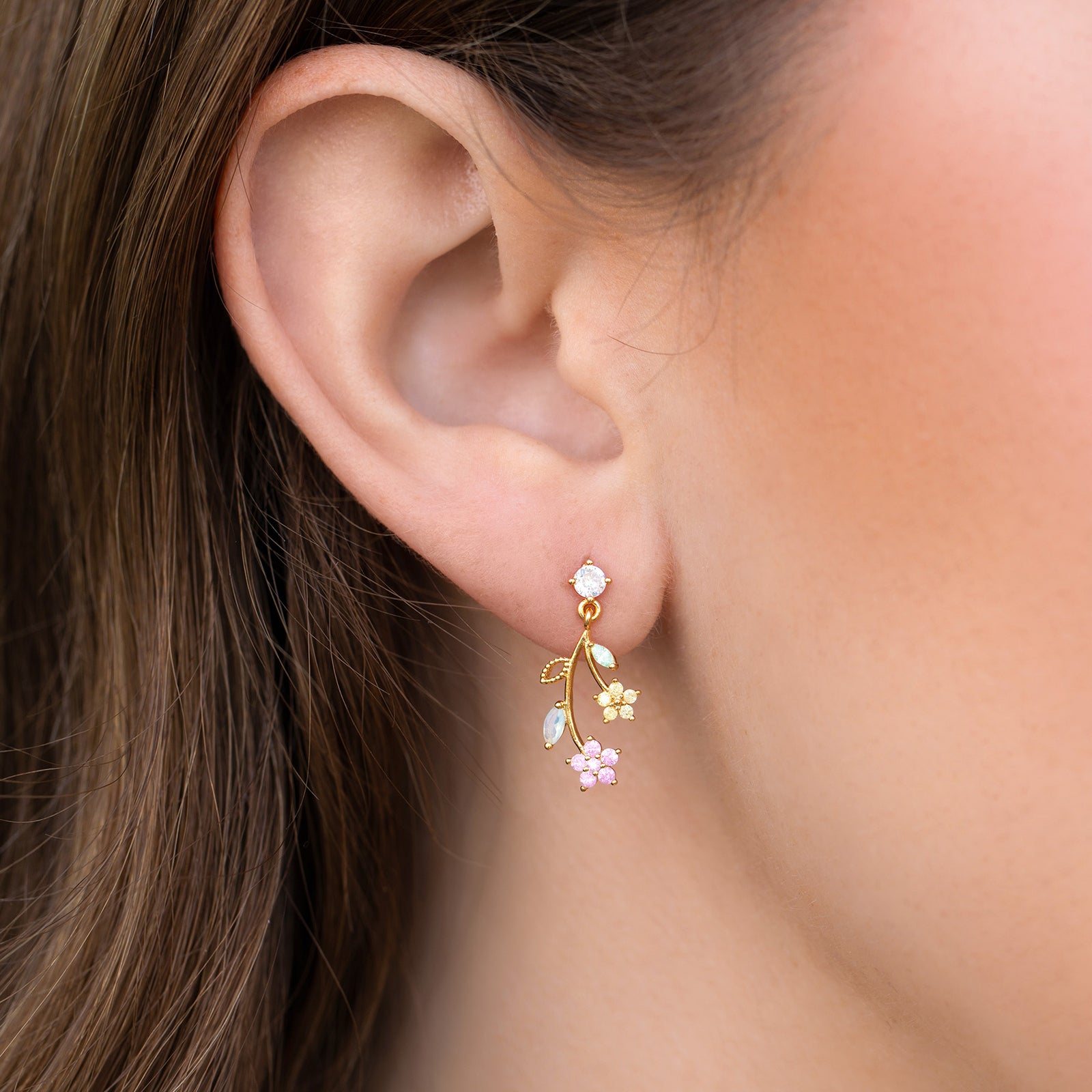 Flower Stem Dangle Earrings – Girls Crew